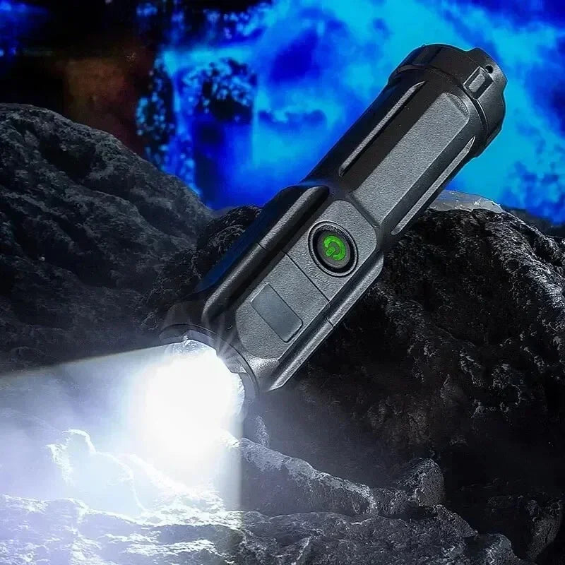Telescopic Zoom Tactical Flashlights Rechargeable LED Torch 4 Lighting ...