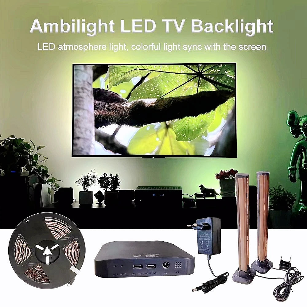 Smart TV Light Ambilight LED Backlit 4K HDMI Device Sync Box Wifi Alexa ...
