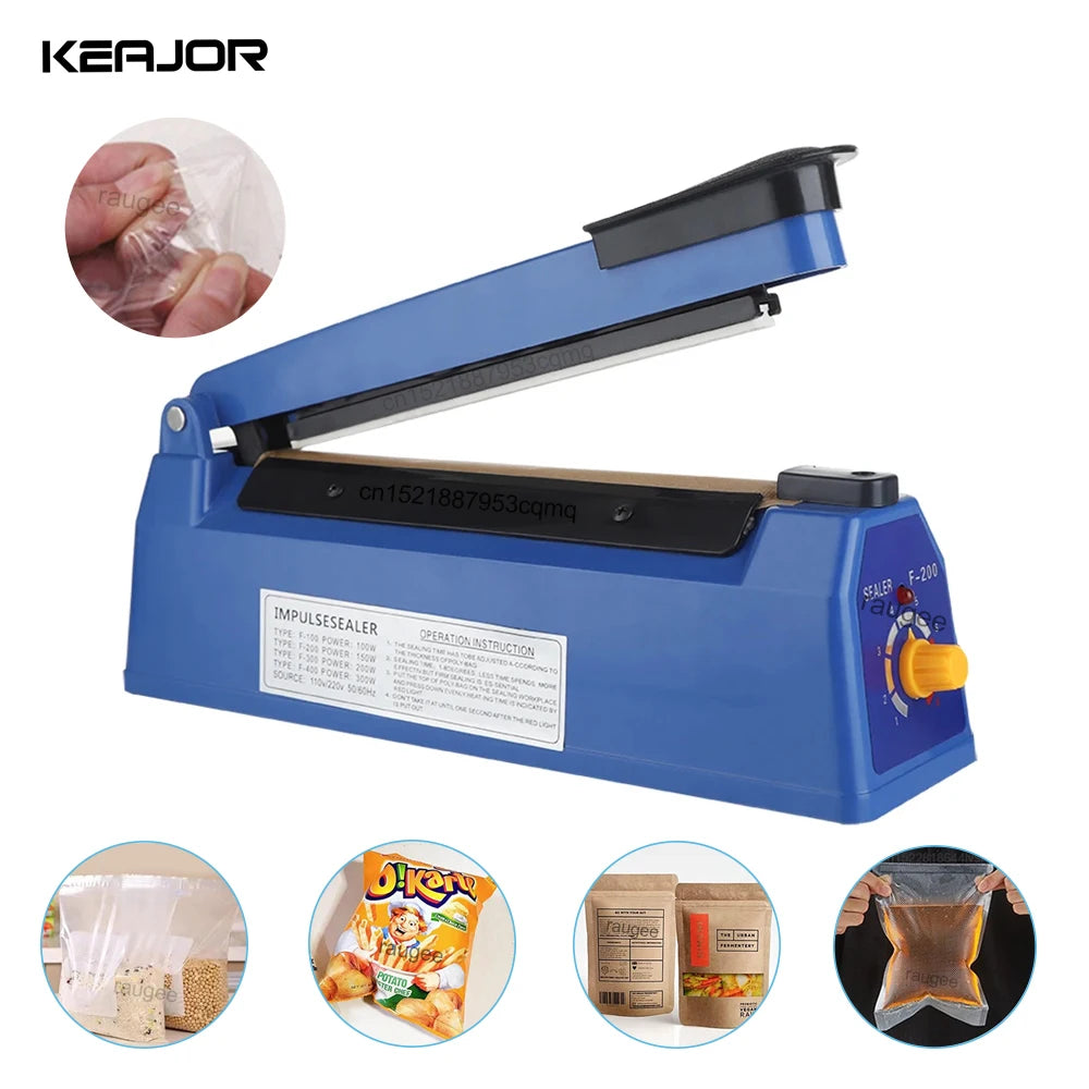 Impulse Sealer Electric Heat Sealing Machine 100mm/200mm Plastic Bag ...