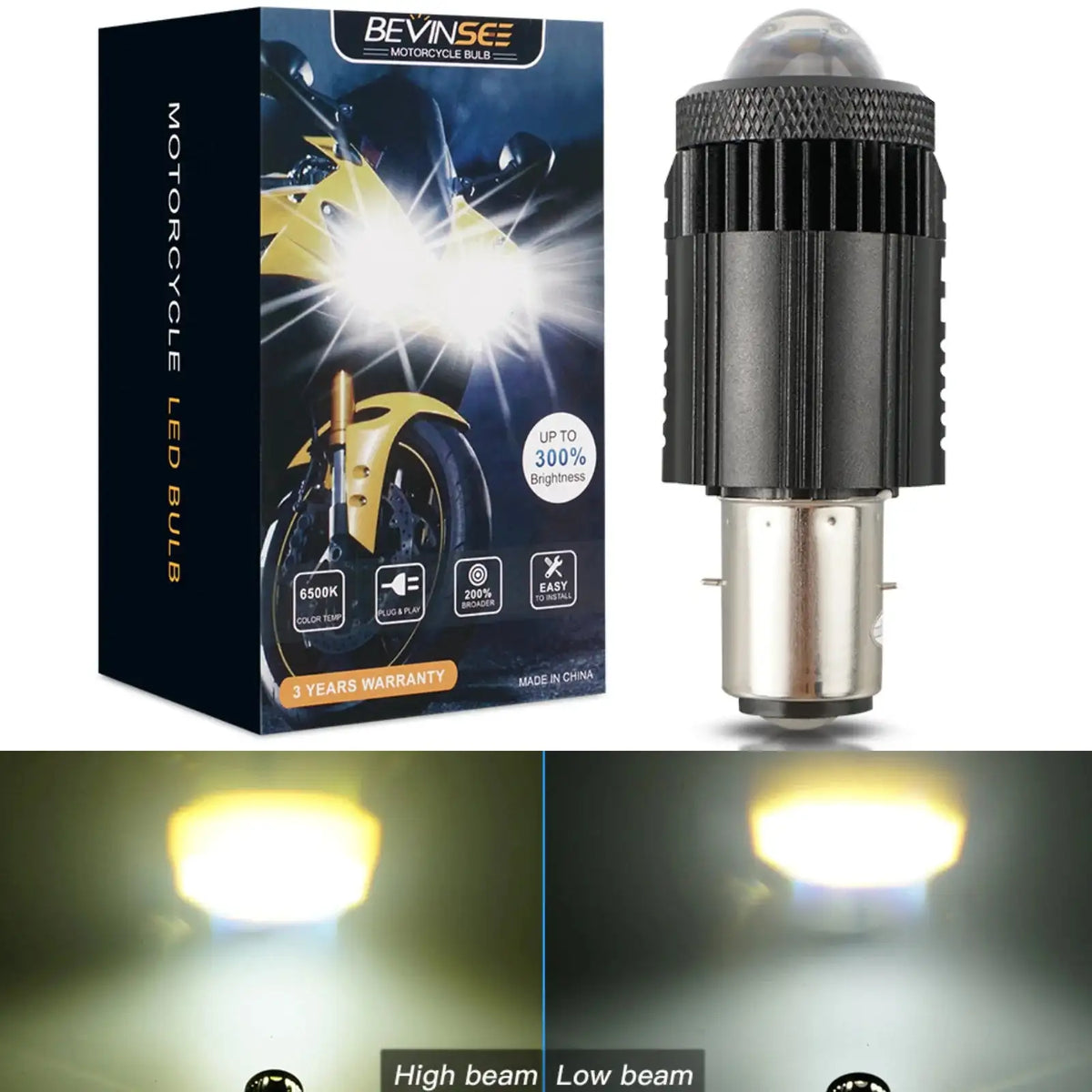 BA20D LED Koplamp 35W H6 12V Hoog Laag Stralingshoek 3000K 6000K ...