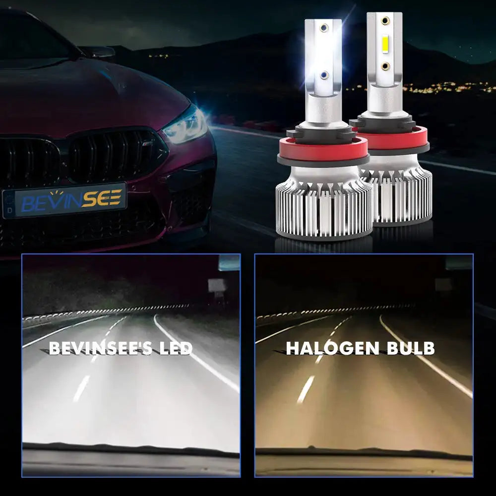 BEVINSEE H11 LED Mistlampen H7 9005 HB3 9006 HB4 H8 H9 LED Auto DRL ...