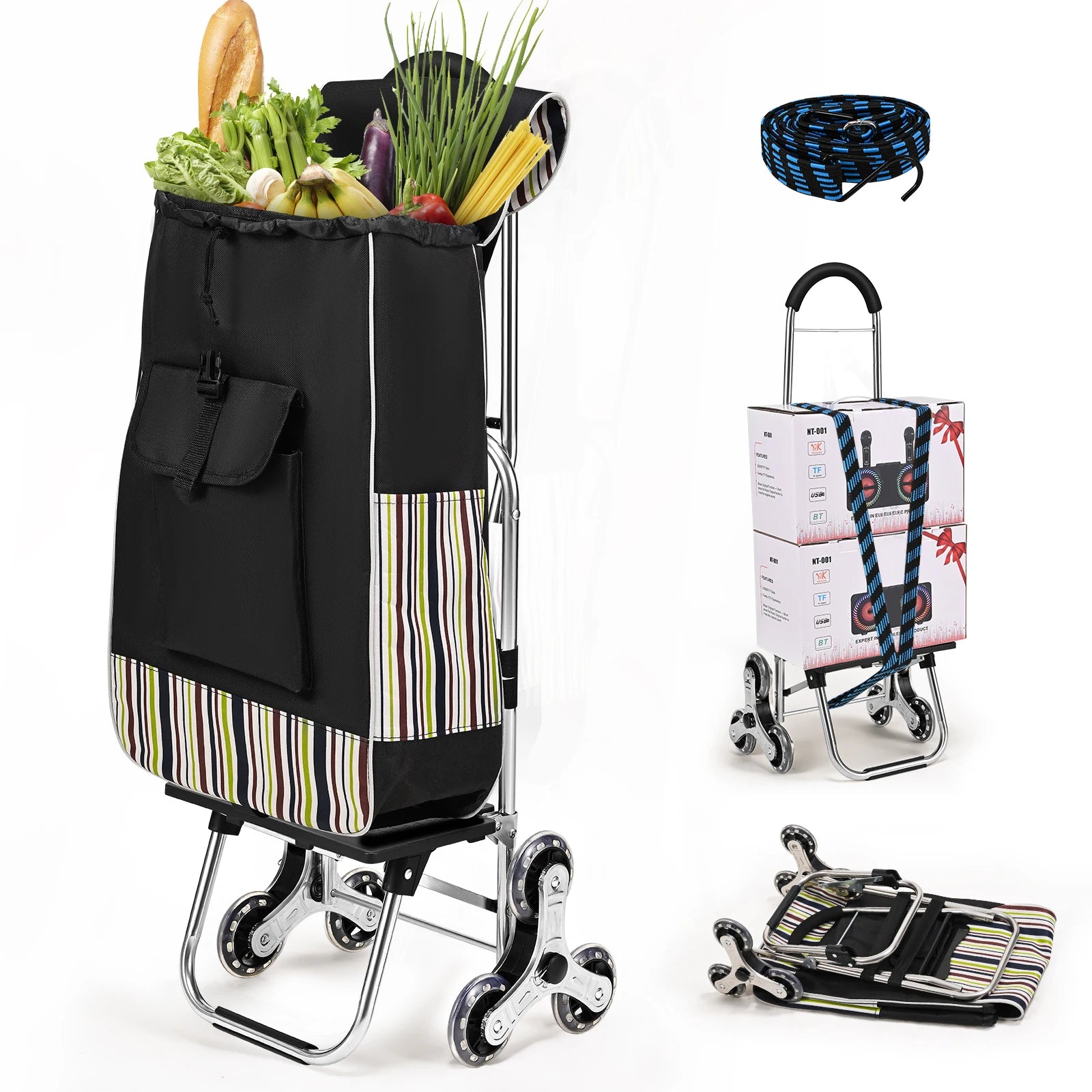 Durable Stainless Steel Triangular Wheels Utility Cart Grocery Cart ...