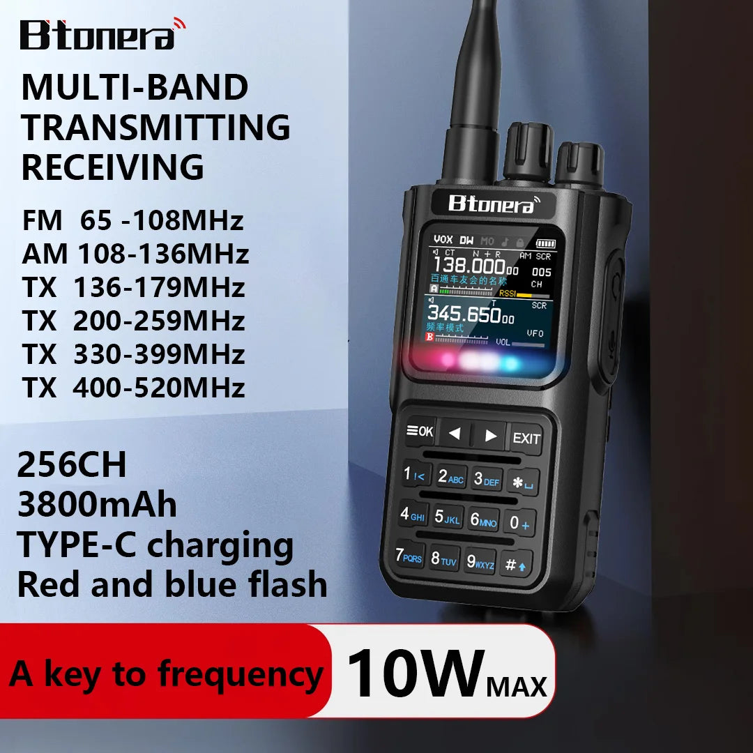 BTONERA BT8000 Walkie Talkie de radio ham de banda completa 256CH Estación de radio ...