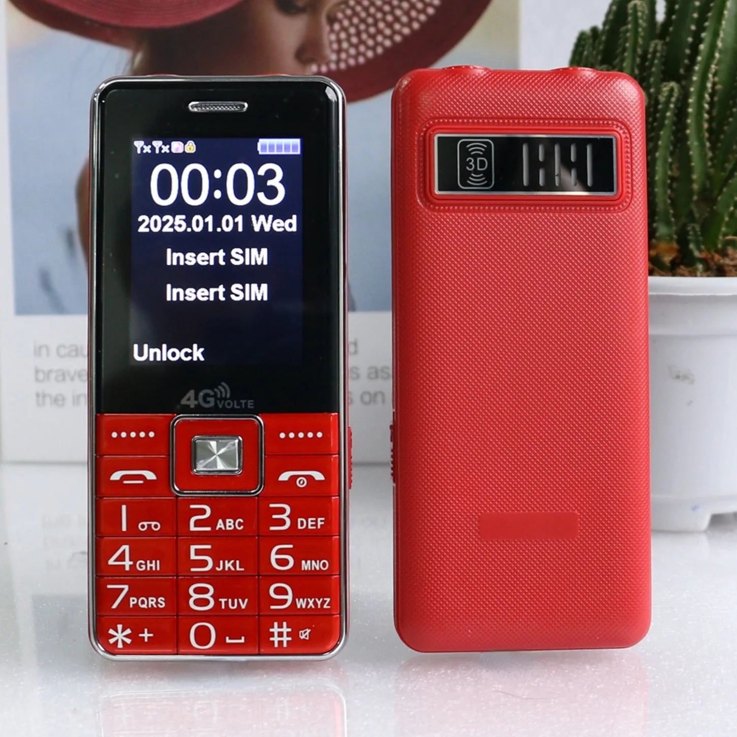 Low Price Unlocked Senior Large Push-Button Phone For Elderly SOS Key ...