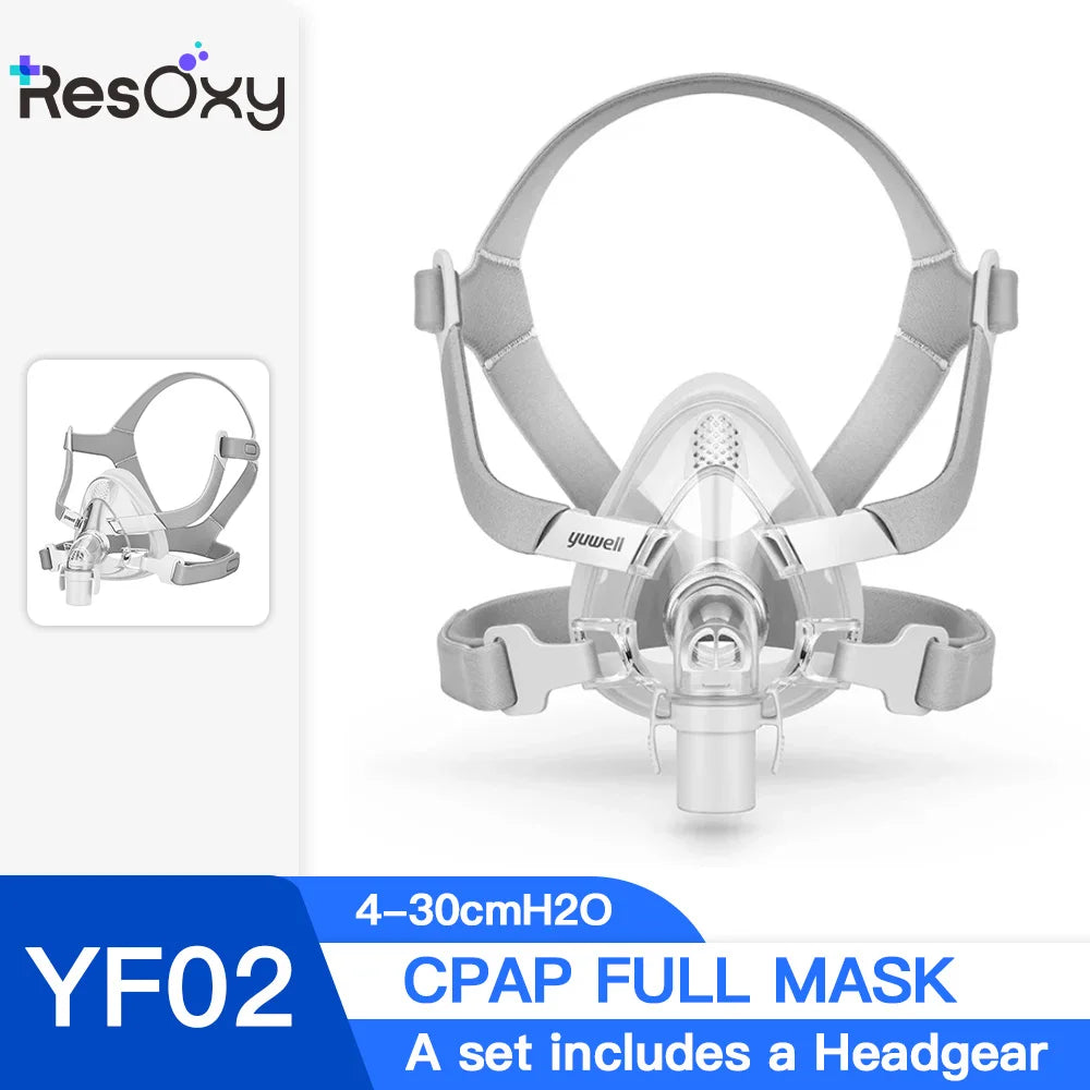 YuWell YF-02 Cpap Mask with Headgear Free Nasal Pads CPAP Full Mask ...