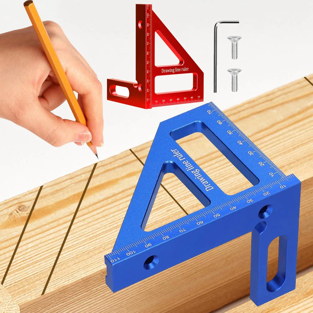 Woodworking Square Protractor Aluminum Alloy Miter Triangle Ruler High ...