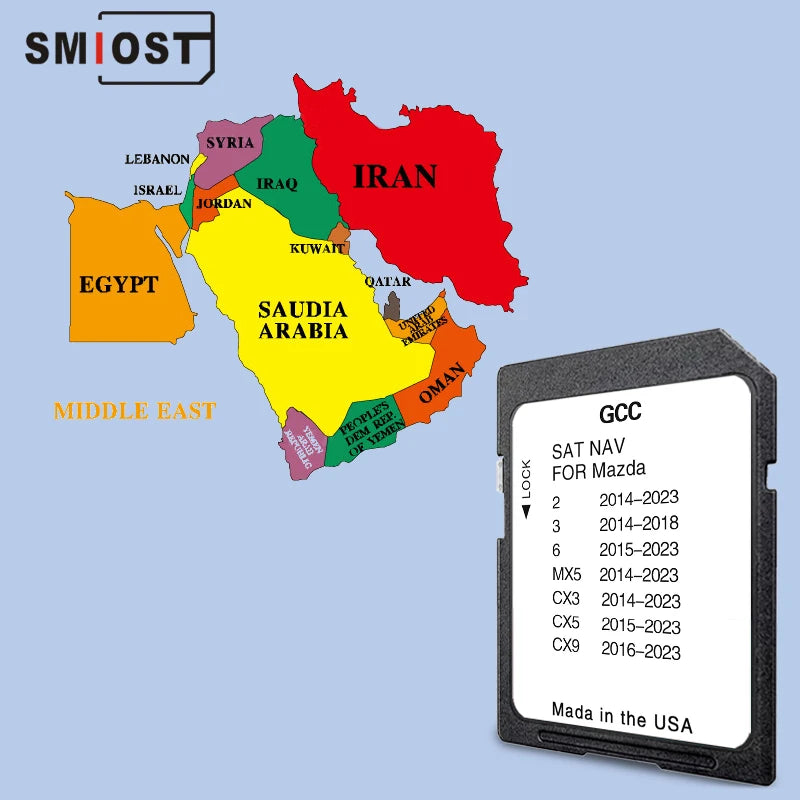 2024 Update Maps GCC/Gulf Area\Middle East Version for Mazda 2/3/6/MX5 ...