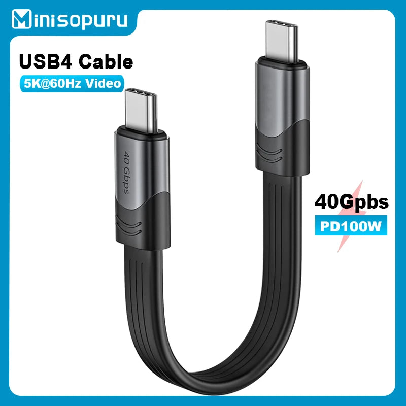 USB 4 Cable 40Gbps PD 100W USB C to Type C Short Data Cable with 5K ...
