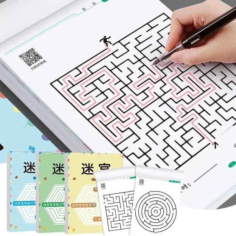Puzzle Maze Books Lattice Symmetrical Drawing Graphics Cards Kids ...