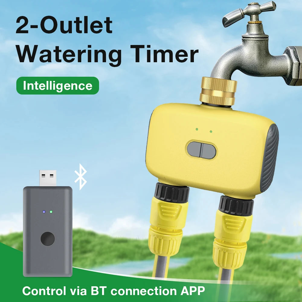 Tuya WiFi Water Timer Smart 2 Outlets Irrigation Watering Syatem ...