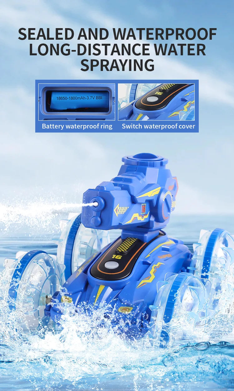 Water Shooting Car Amphibious Rc Car Water Gun High-Pressure Remote ...