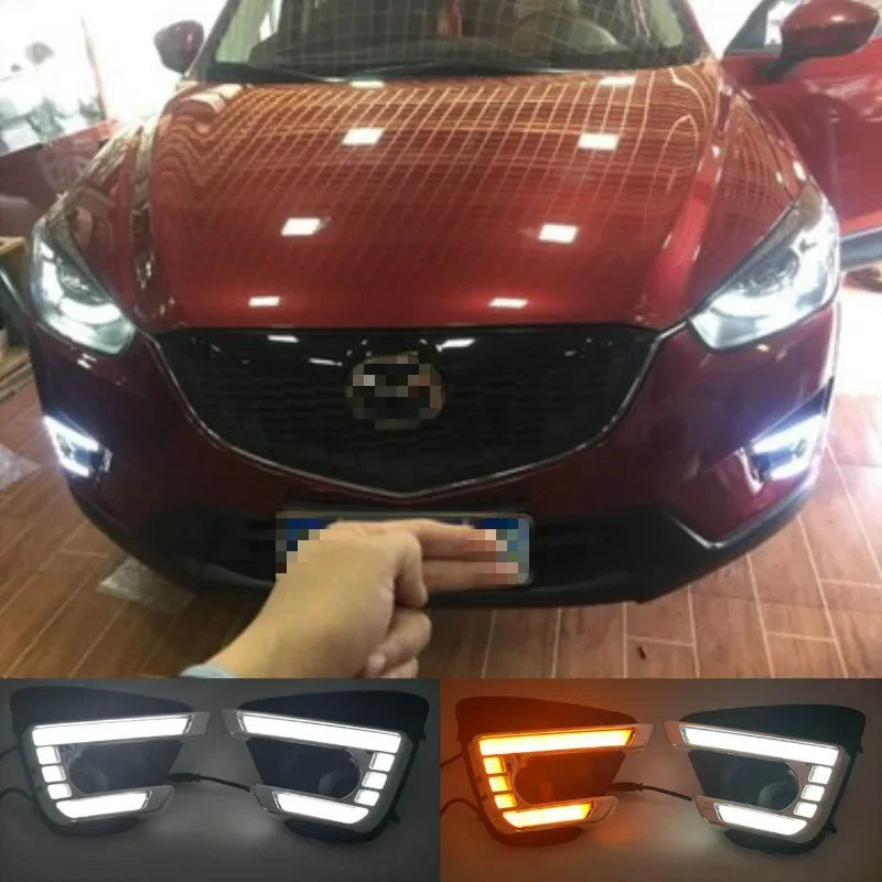 1Pair DRL For Mazda cx-5 cx5 2012 2013 2014 2015 2016 led daytime running light turn signal ...