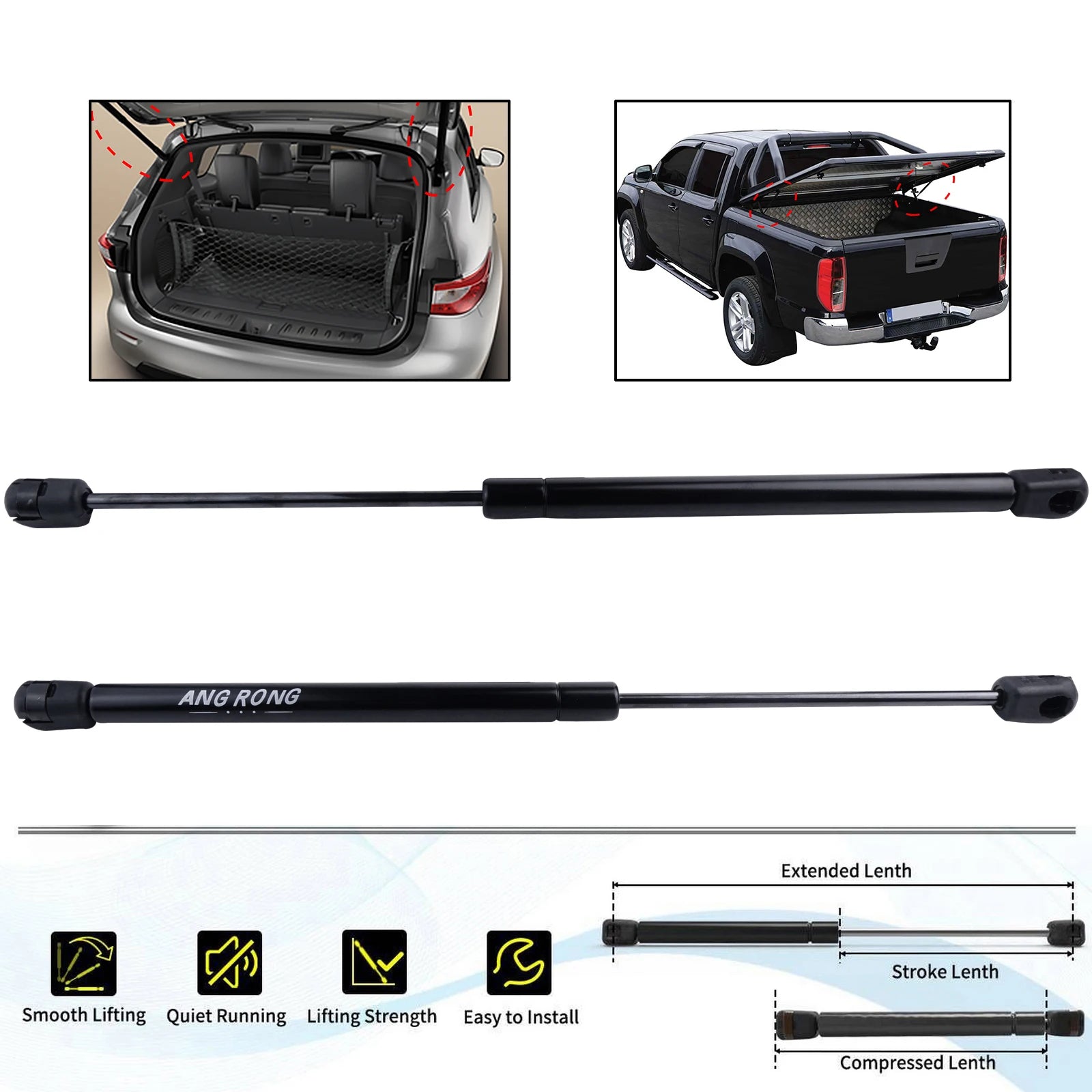 Nissan Navara Rear Tailgate Gas Struts 180N 385mm | Ang Rong ...