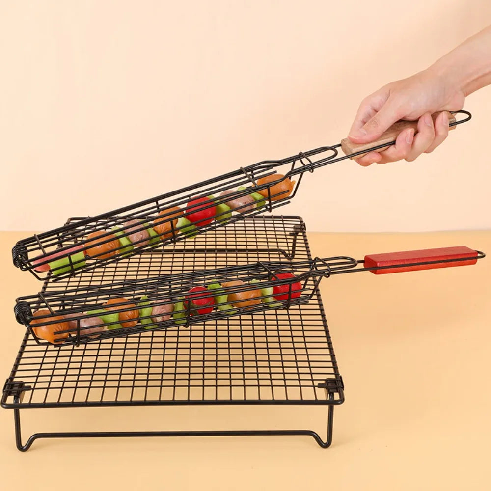 Portable mini barbecue cage | Outdoor picnic hot dog rack | Stainless ...