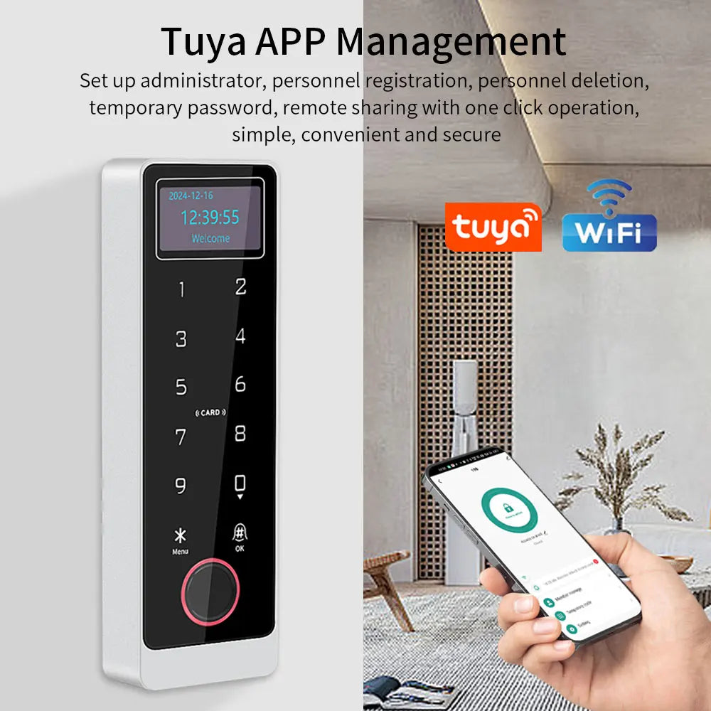 LCD Screen Tuya Access Control Wifi Mobile APP Remote Door Lock ...