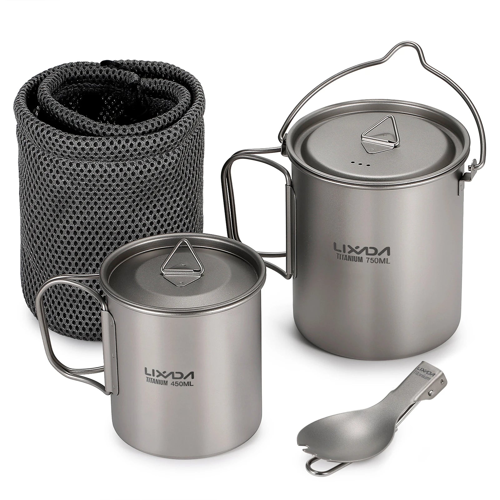 Ultralight 750ml Titanium Pot Portable Titanium Water Mug Cup with Lid ...