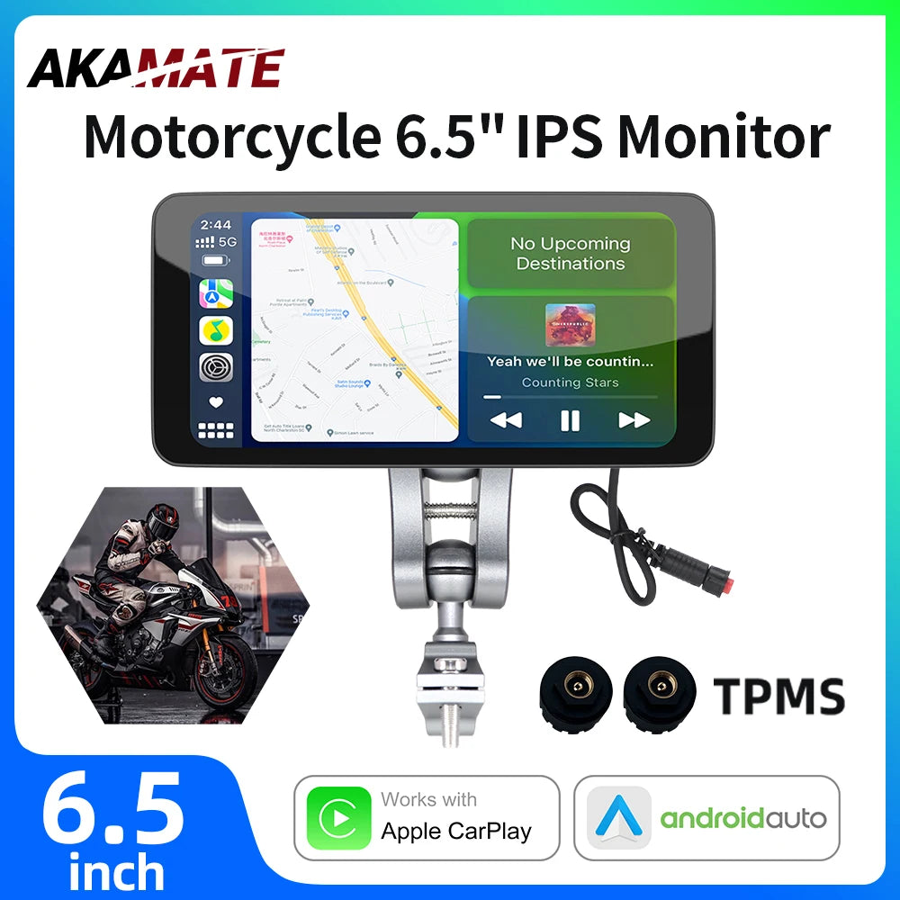 6.5inch Moto Screen Wireless CarPlay Android Auto GPS Navigation ...
