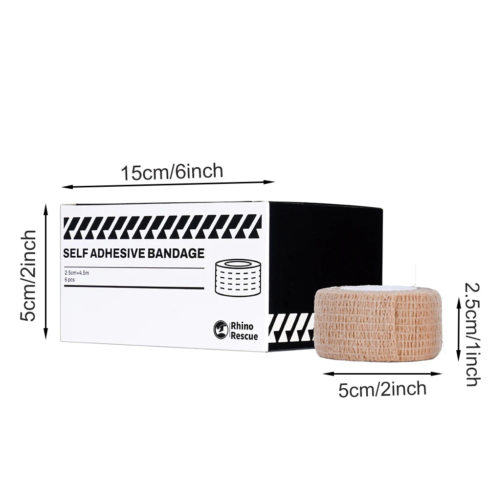 RHINO RESCUE-Self Adhesive Bandage, 6 Pack, Elastic, Self Stick ...