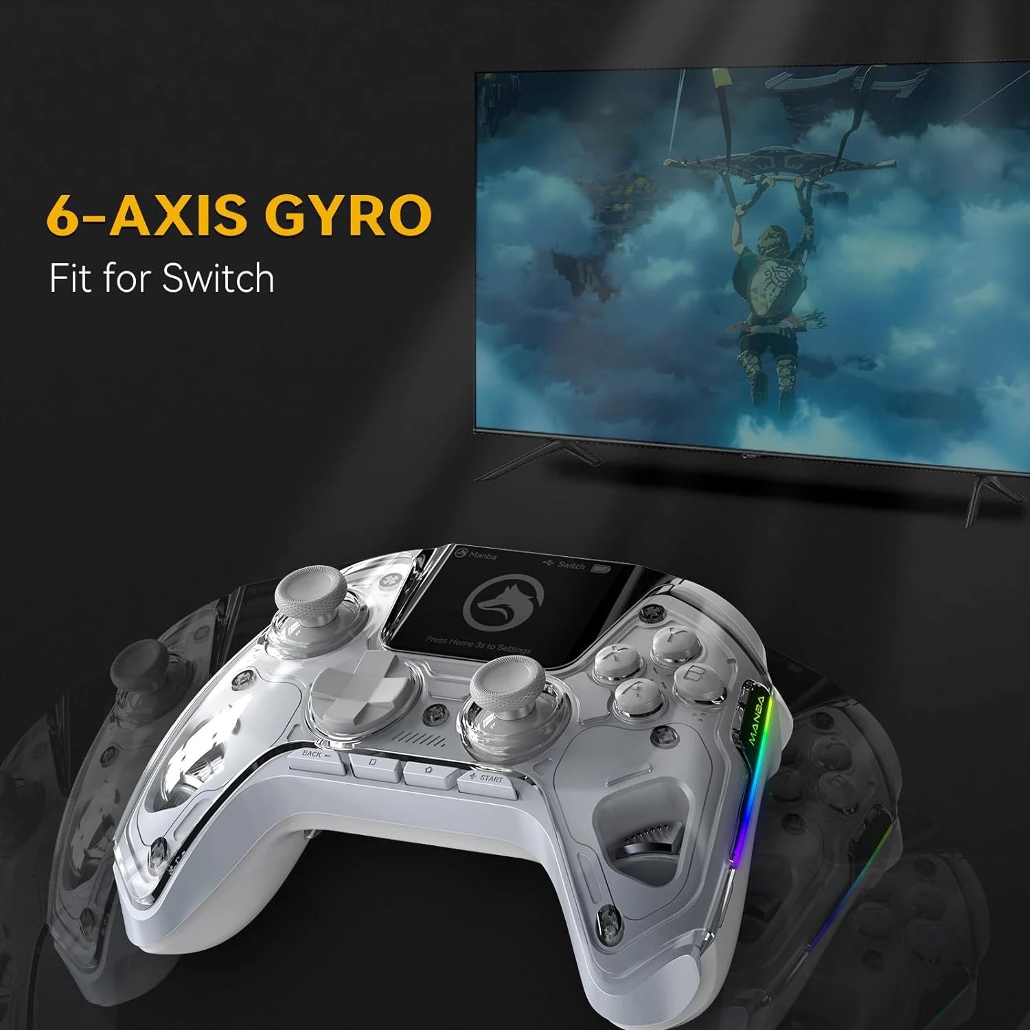 Interactive Wireless Gaming Controller: Hall Effect Stick, RGB Light ...