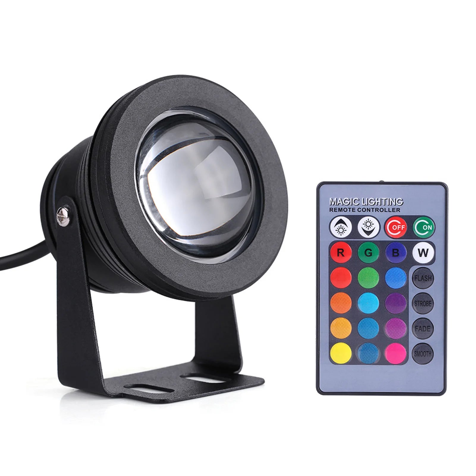 Spotlight LED RGB Marin 12V 10W Rezistent la Ploaie cu Telecomandă ...