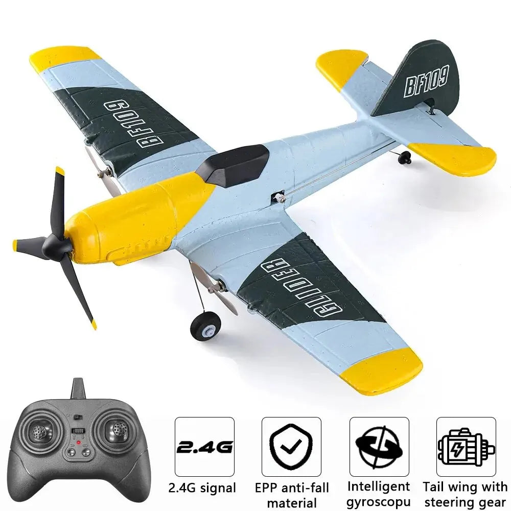 Fremego BF109 RC Plane - 2.4G EPP Foam Fighter Glider for Outdoor Fun ...