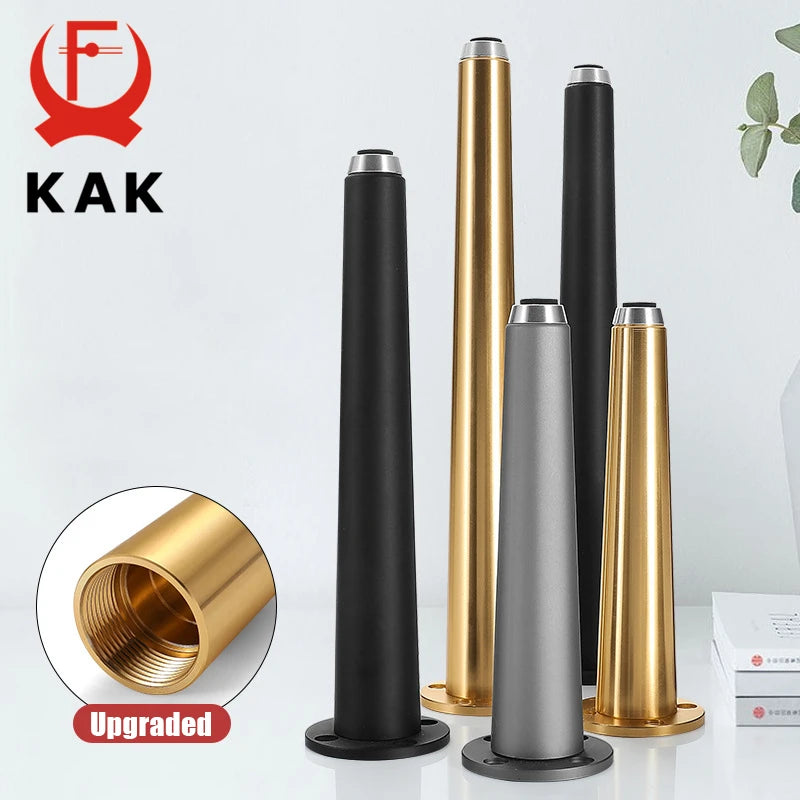 KAK Space Aluminum Alloy Gold Furniture Legs Adjustable Black Table ...