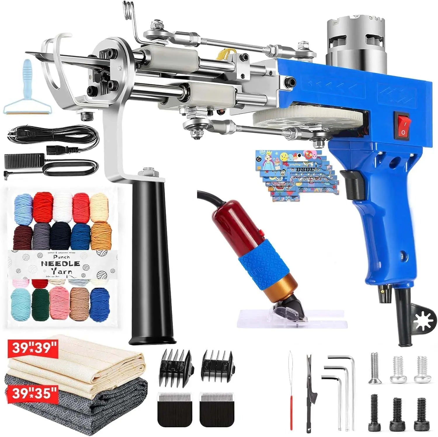 Electric 2 in 1 Tufting Gun Set with Fabric ,Carpet Trimmer Carpettapis ...
