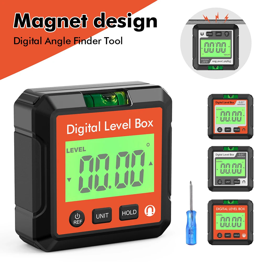 Digital Angle Gauge Magnetic Protractor Inclinometer Level Angle Finder ...