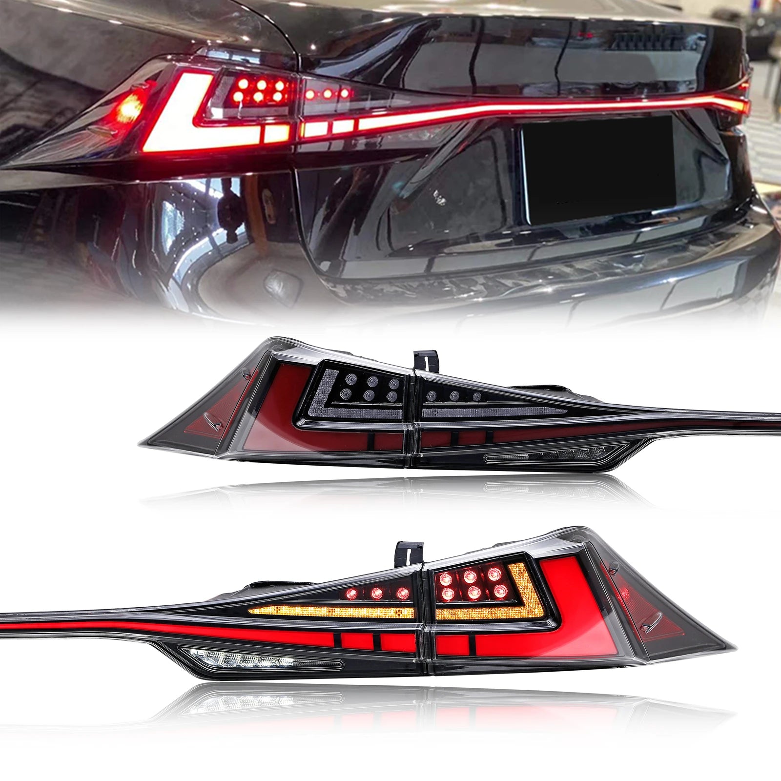 Lexus IS Tail Lights LED Rear Lamps Clear Startup BYG30LCI ...