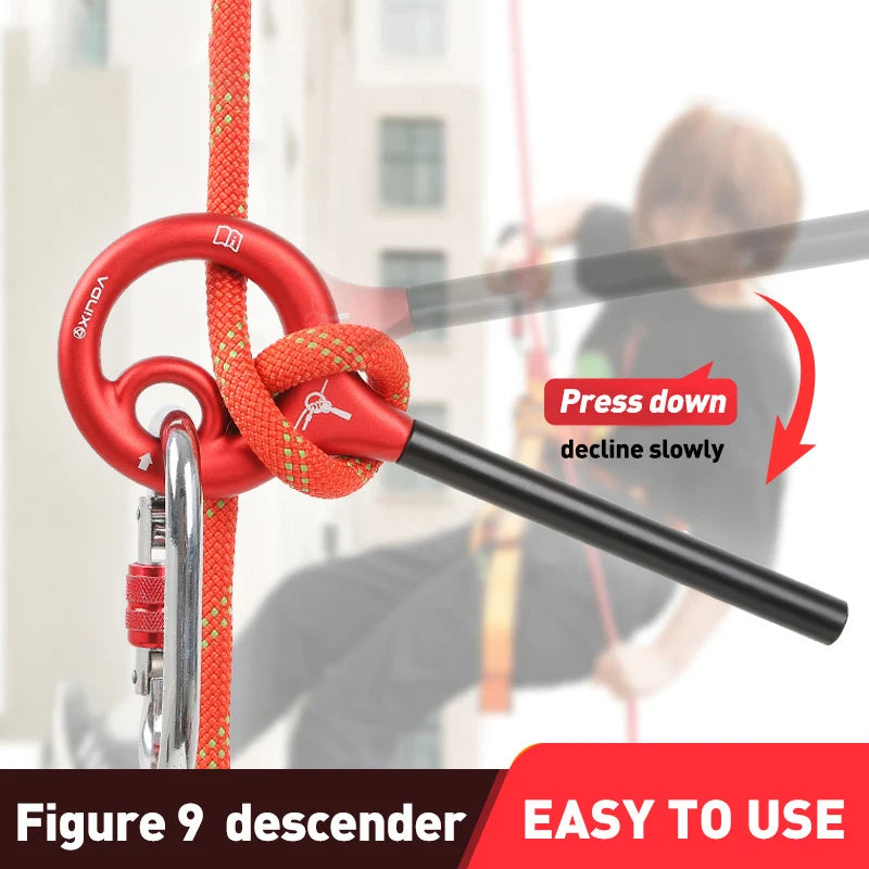 Xinda Rock Climbing Carabine 9-Shape Rigging Descender Aluminum Figure ...