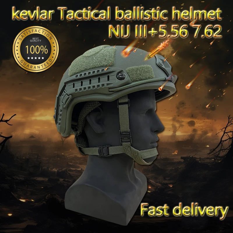 Ballistics ACH High Cuting bulletproof Helmet NIJ III+7.62 Aramid ...