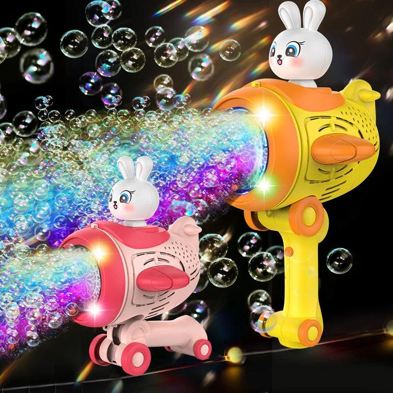 Electric Rabbit Bubble Gun Kawaii Automatic 36Hole Soap Bubble Machine ...