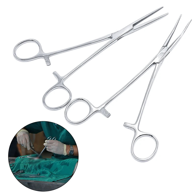 1pc Stainless Steel Curved Tip and Straight Tip Forceps Surgical Tool ...