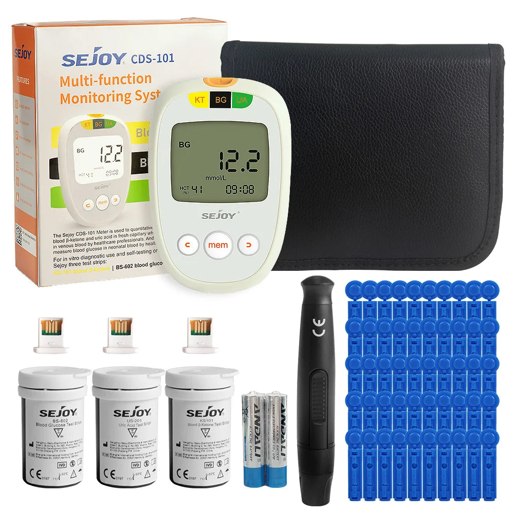 Glucose & Ketone Uric acid Testing Meter Kit Ketosis & Diabetes ...
