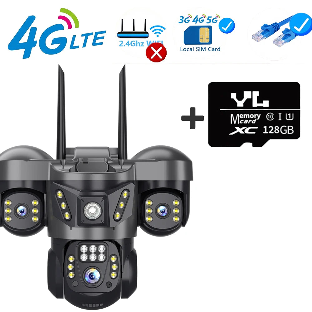 V380 Pro 4G IP 카메라 15MP 트리플 렌즈 트리플 스크린 인체 감지 비디오 모니터 야외 방수 보안 CCTV 카메라 – InterCyprus