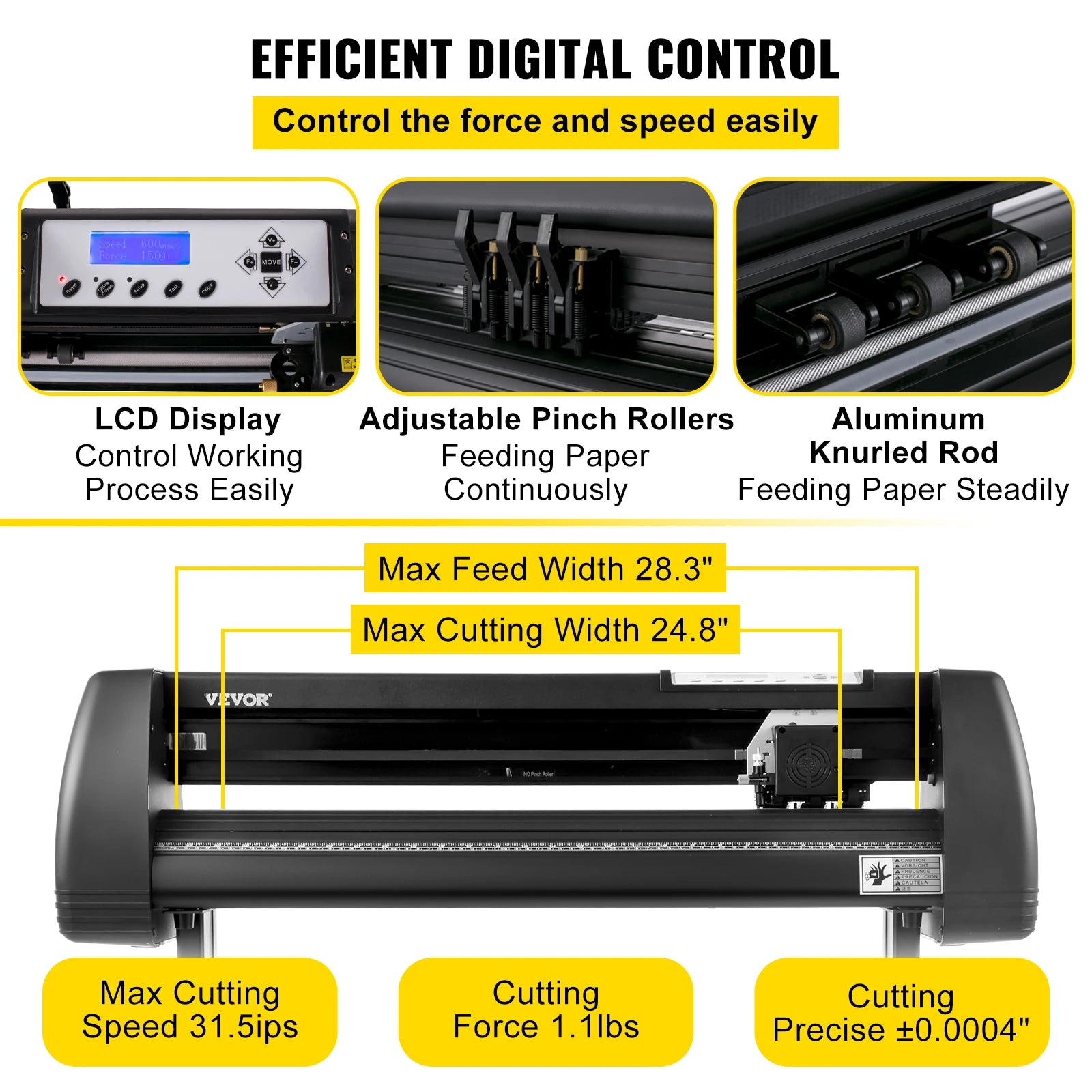 SucceBuy 28/53in Vinyl Cutter Plotter Sign Cutting Printer Machine LCD ...