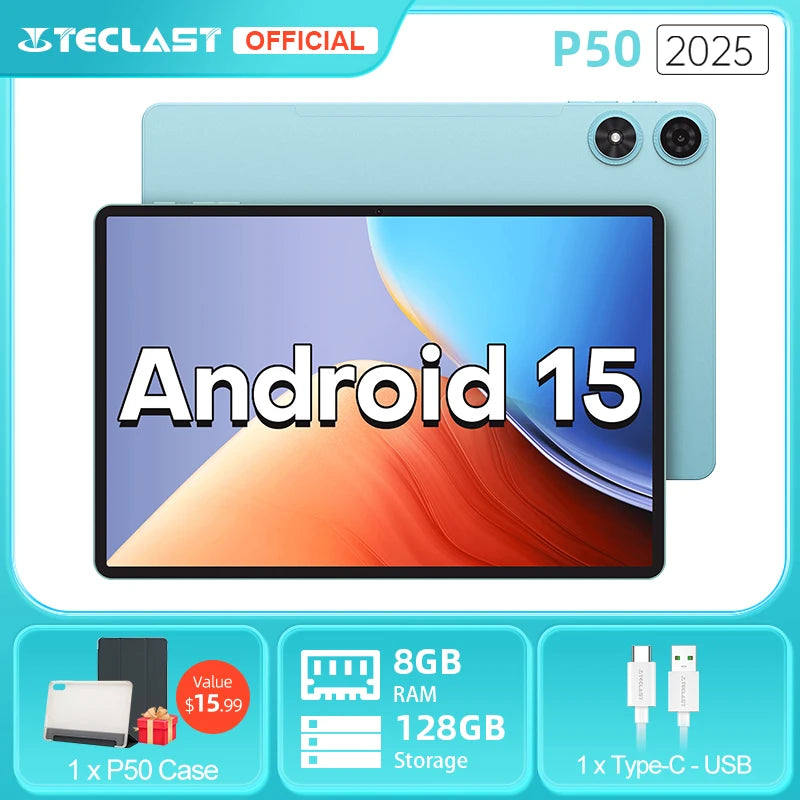Teclast P50 2025 Tablet Android 15 Max 20GB(8+12GB) RAM 128GB ROM 11 ...