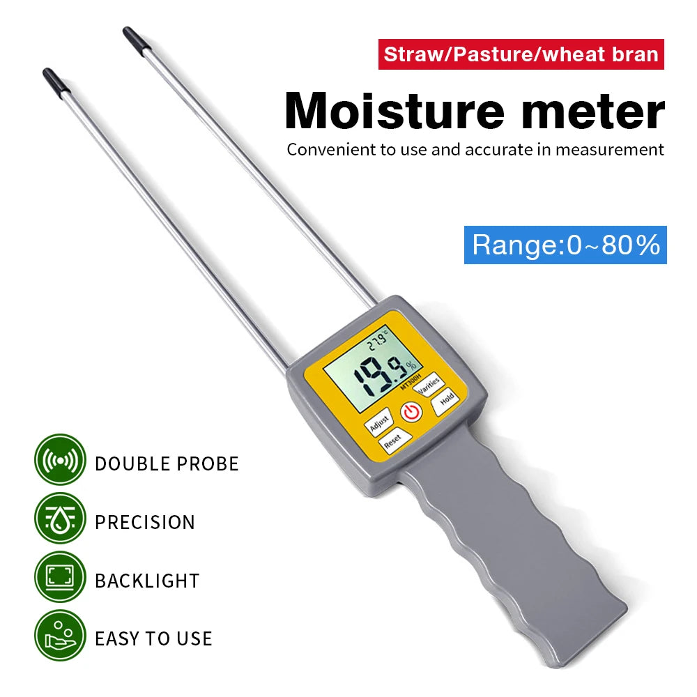 3-Digital LCD Digital Display Hay Moisture Meter For Straw Pasture ...